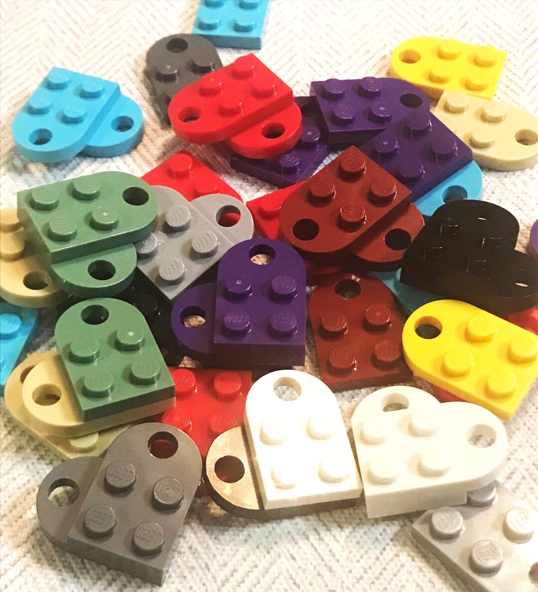 Create Your Own Lego Heart Keychain or Necklace Authentic 2x2 Coupling ...