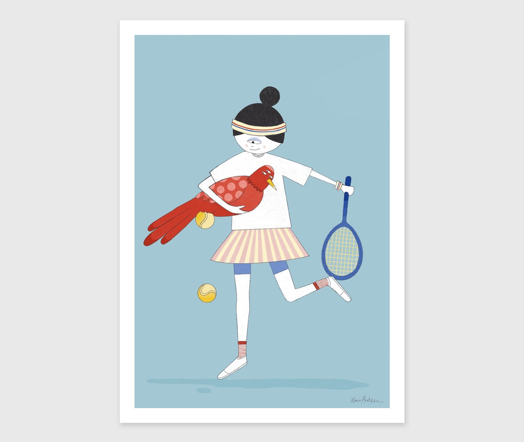 POSTER A4 tennis Bird - Etsy
