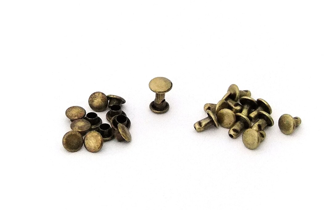 6mm Diameter Antique Brass Plated Compression Rivets Package of 12 SALE ...