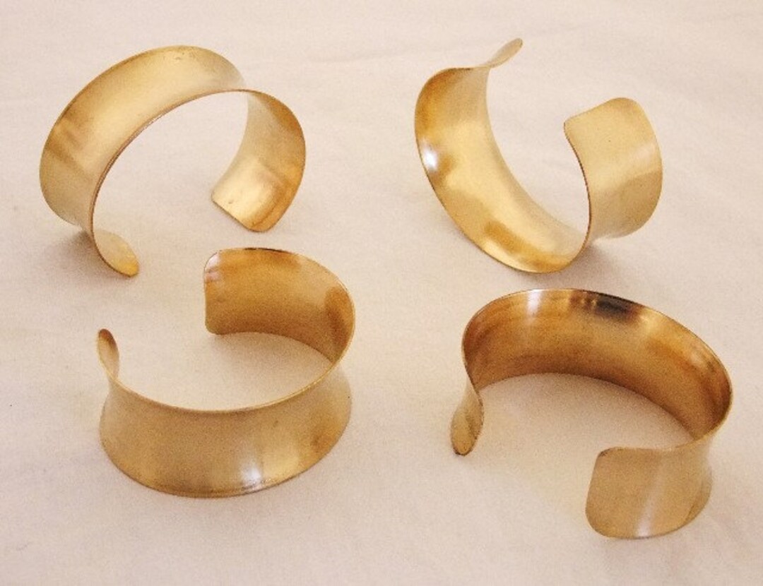 Concaved Brass Bracelet Cuff Blanks for Jewelry Making 1 Inch Pkg of 4 ...