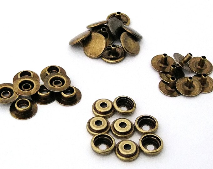 1/2 Inch Diameter Antique Brass Plated Snaps Package of 8 Sets SALE - Etsy