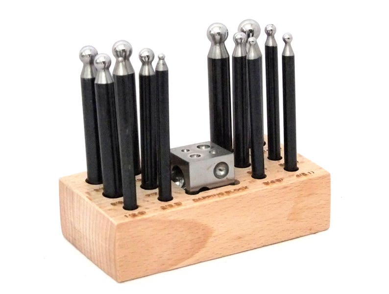 Mini Dapping Set With 6 Sided Block and 12 Punches - Etsy