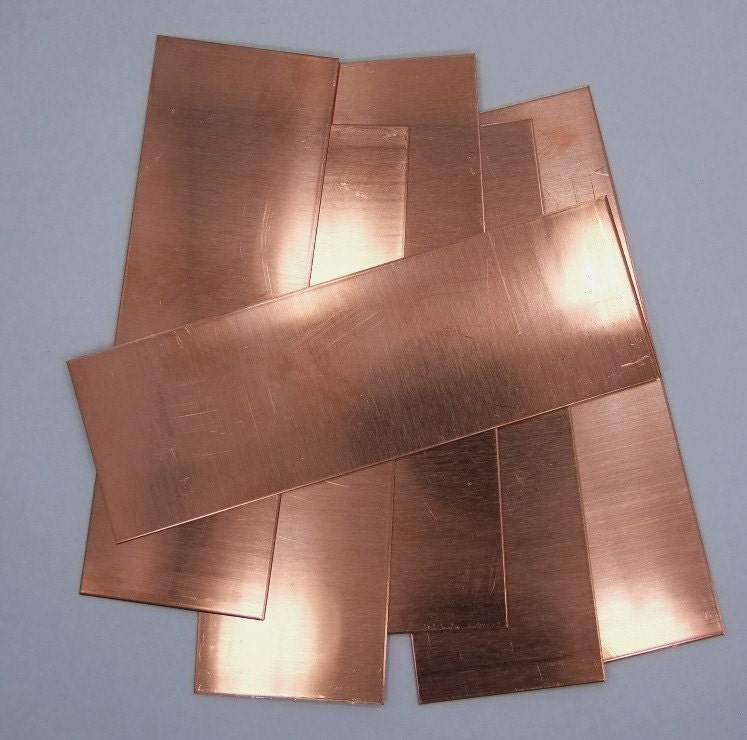 Raw Copper Sheet, Bracelet Cuff Blanks 6 X 2 26ga Package of 6 - Etsy