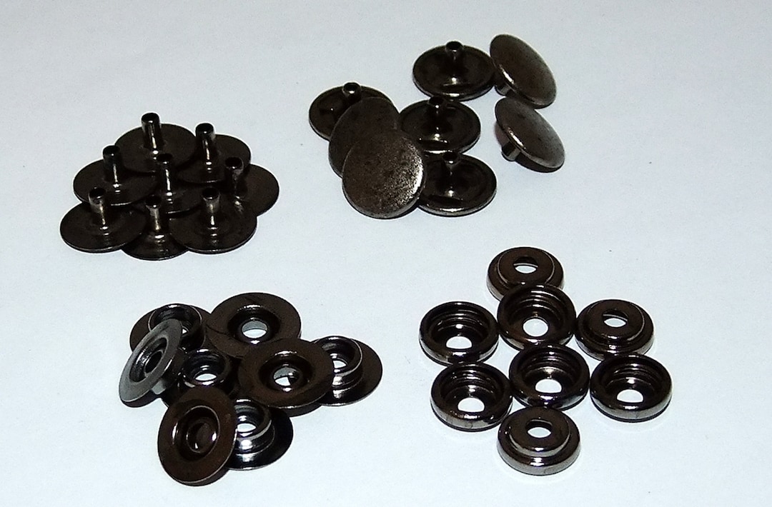 1/2 Inch Diameter Gunmetal Plated Snaps Package of 8 Sets - Etsy