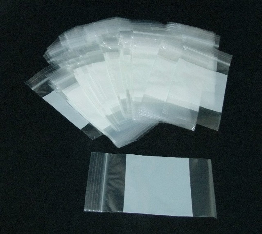 Self Locking 3x5 Inch 2mil Plastic Storage Bags With White Block 100qty ...