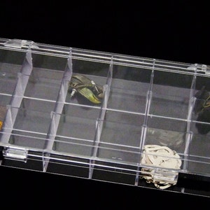 Crystal Clear 18 Compartment Storage Box With Double Slide Locking - Etsy