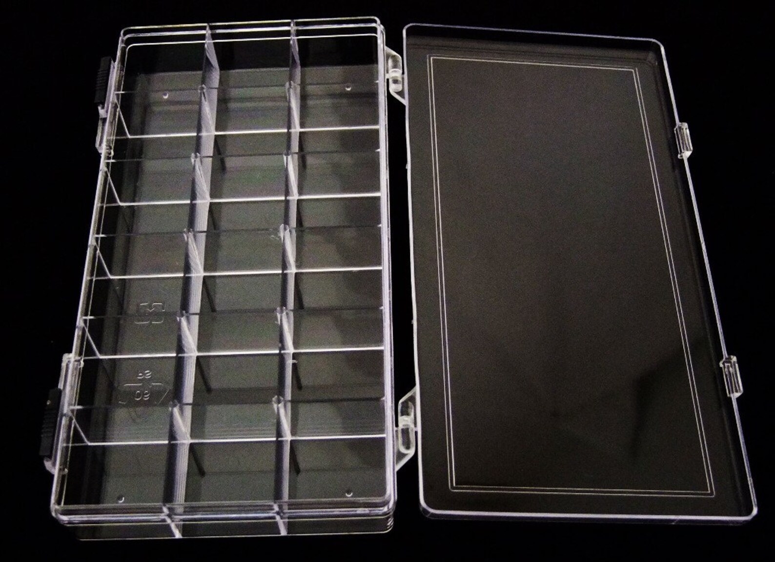 Crystal Clear 18 Compartment Storage Box With Double Slide | Etsy