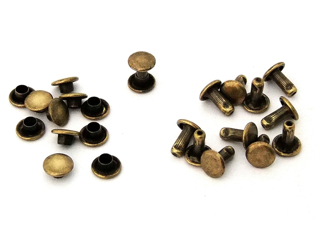 7mm Diameter Antique Brass Plated Compression Rivets Package of 12 SALE ...