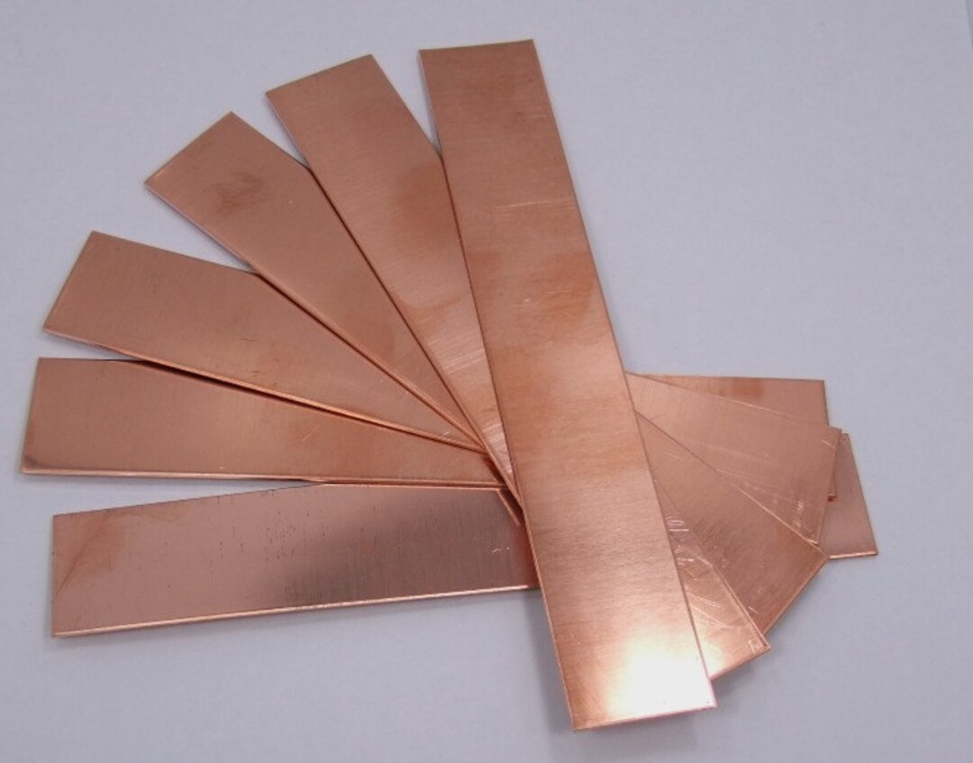 Raw Copper Sheet, Bracelet Cuff Blanks 6" X 1" 18ga Package of 6 - Etsy