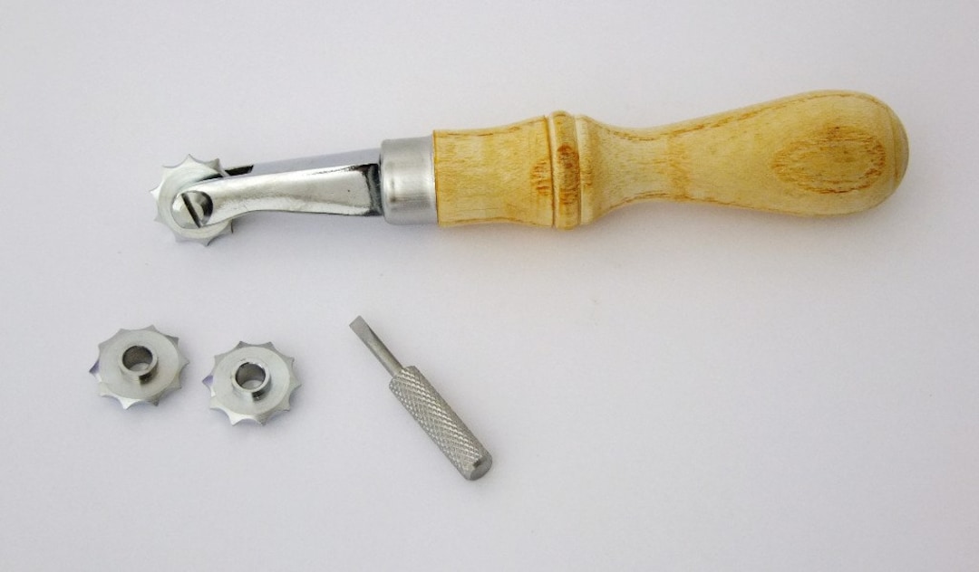 Leather Overstitch Wheel System With 3 Wheels and Wood Handle - Etsy UK