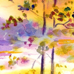 Abstract Lake Art From Original Watercolor Painting by Connietownsart ...