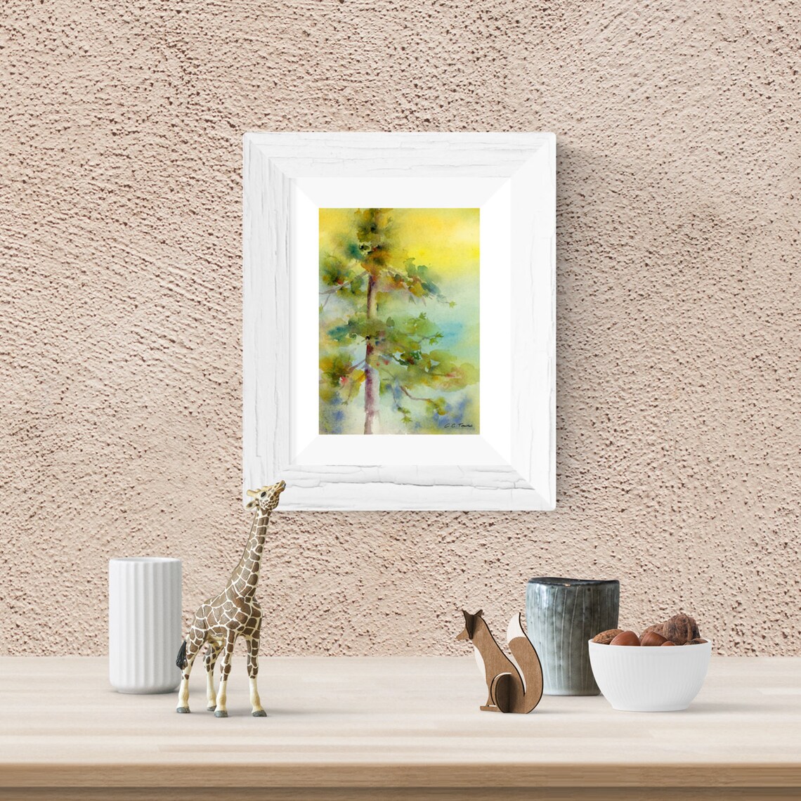 Pine Tree Art Pine Tree Painting Watercolor Painting Print | Etsy