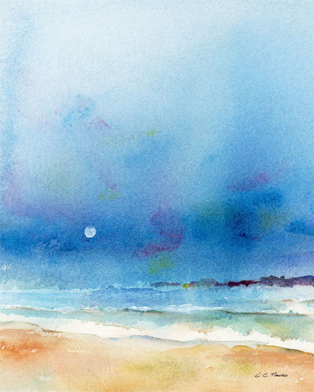 Calming Wall Art, Watercolor Landscape From Original Watercolor ...