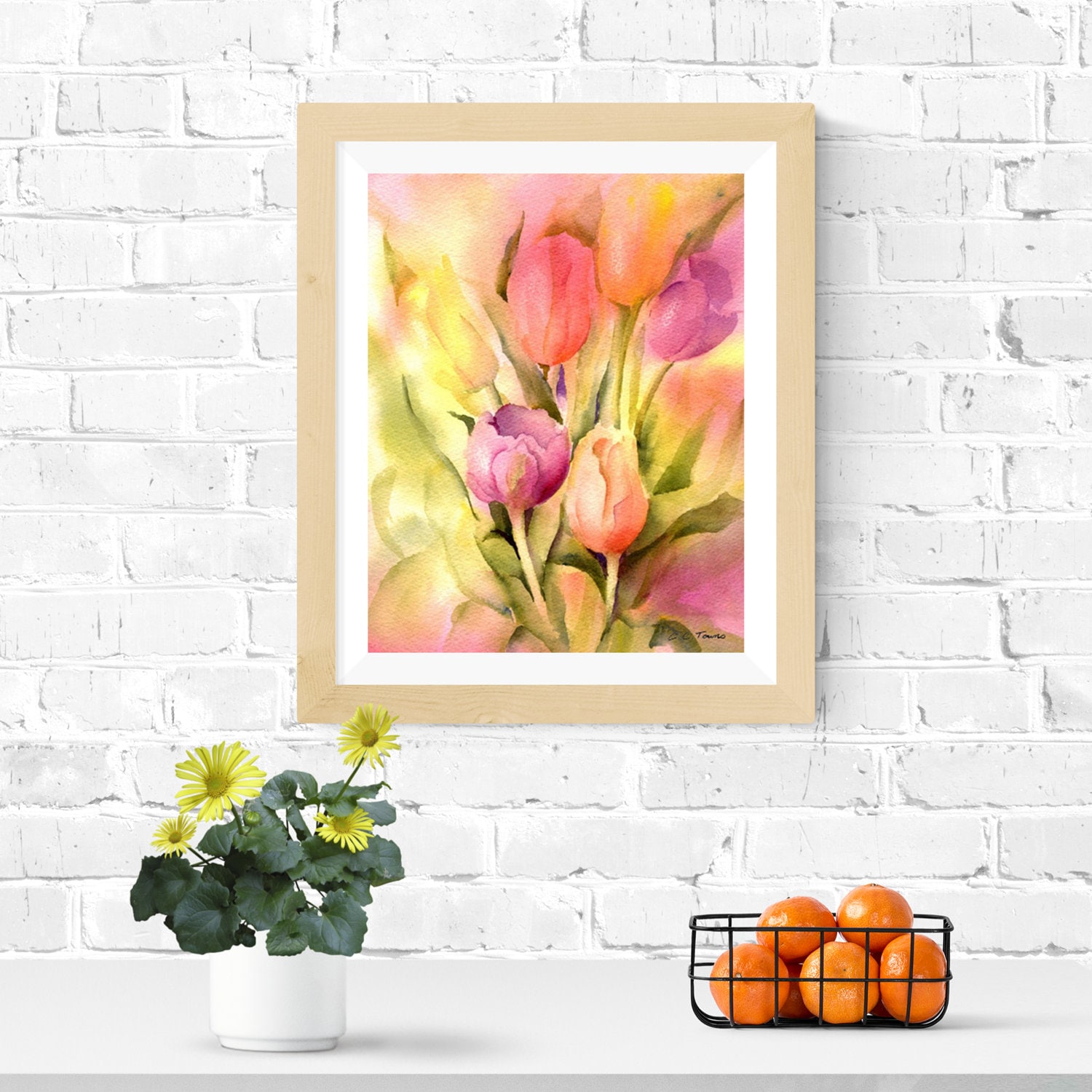 TULIPS Print, Original Watercolor Painting Print, Bright Floral ...