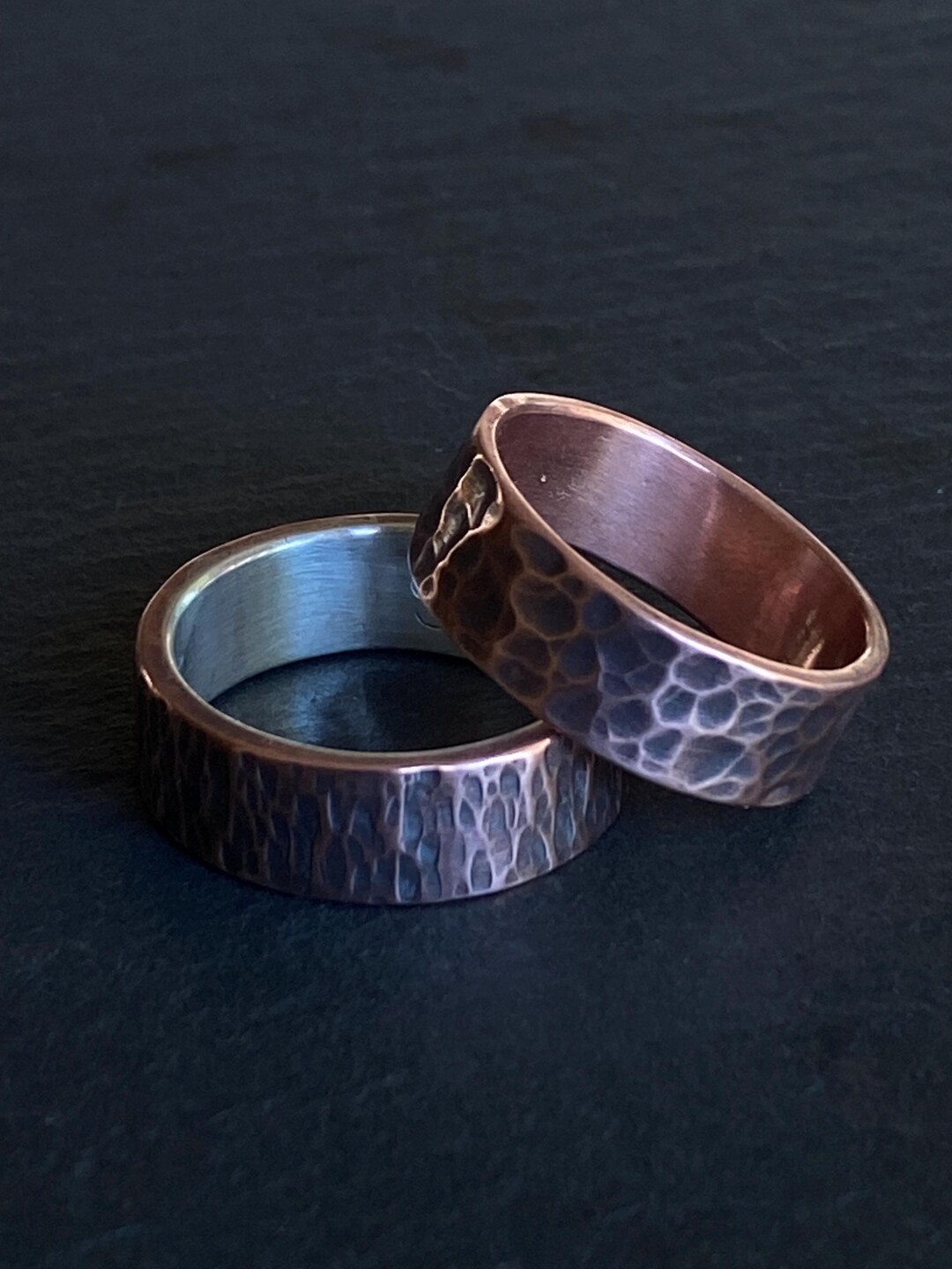 Handcrafted Copper Textured Ring - Customizable With Sterling Silver ...