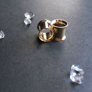 14kt Gold Tunnels Gold Tunnels Solid Gold Tunnels 14kt Goldplugs Gold ...