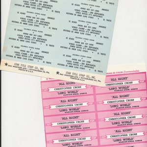 Juke Box Song Labels, Title Strips, More Than 100 - Etsy