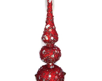 Vintage Satin Sheen Tree Topper by Alderbrook Red and Silver ...