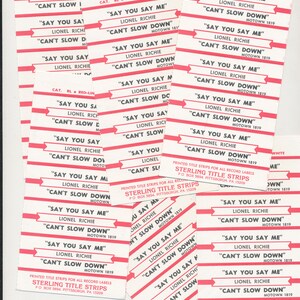 Juke Box Song Labels, Title Strips, More Than 100 - Etsy