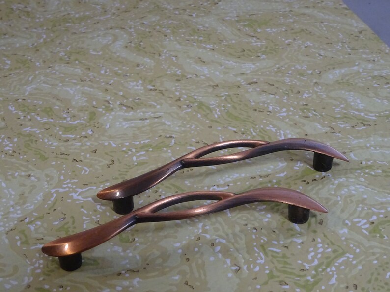 Pair of Modern Design Copper Finish Pulls - Etsy