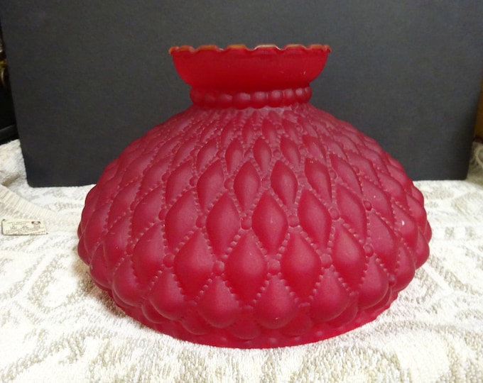 Ruby Red Glass Lamp Shade Quilted Diamond Glass Shade for GWTW Lamp - Etsy
