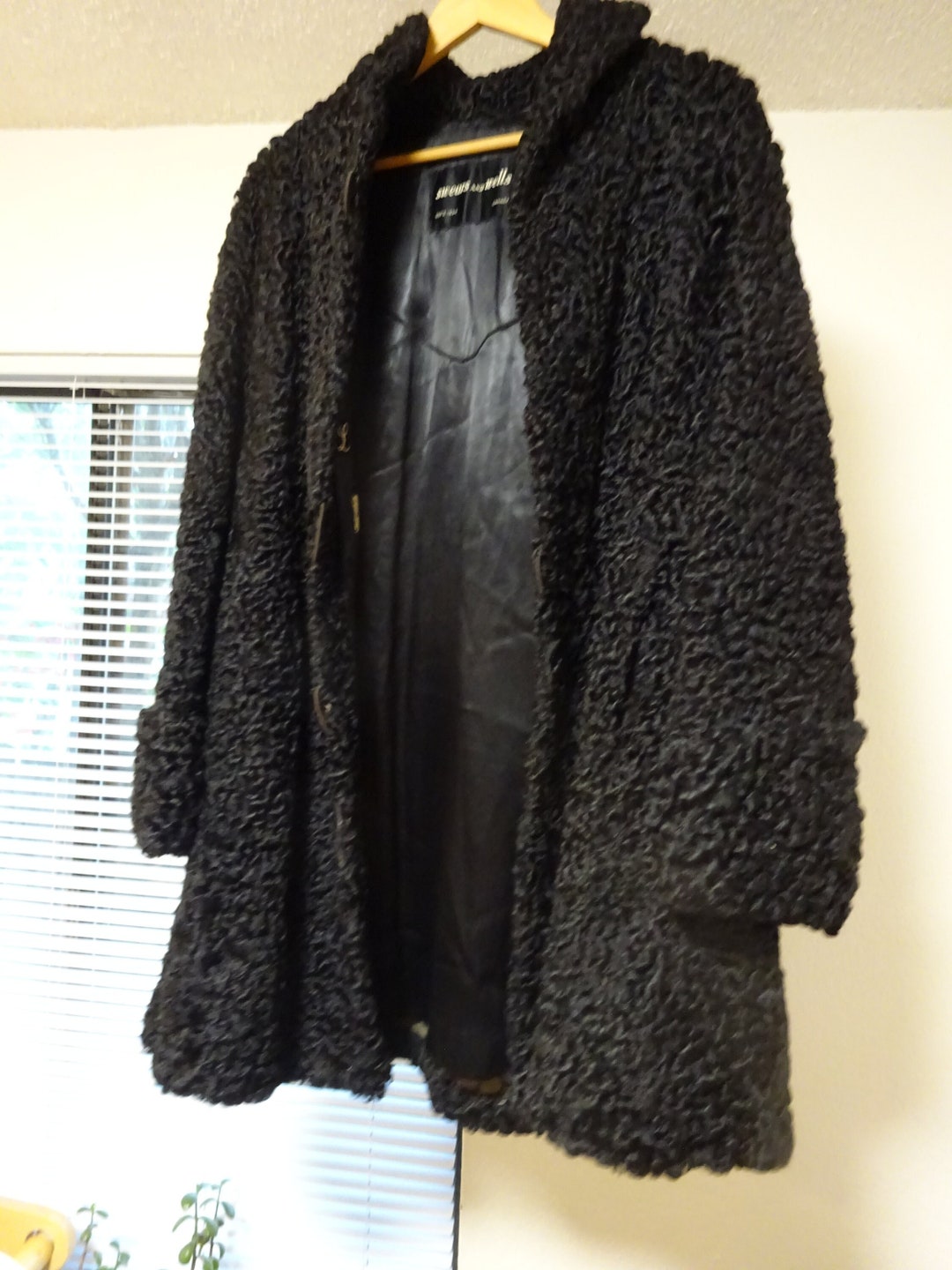 Authentic Karakul Coat Black Curly Lamb Coat Swears and - Etsy