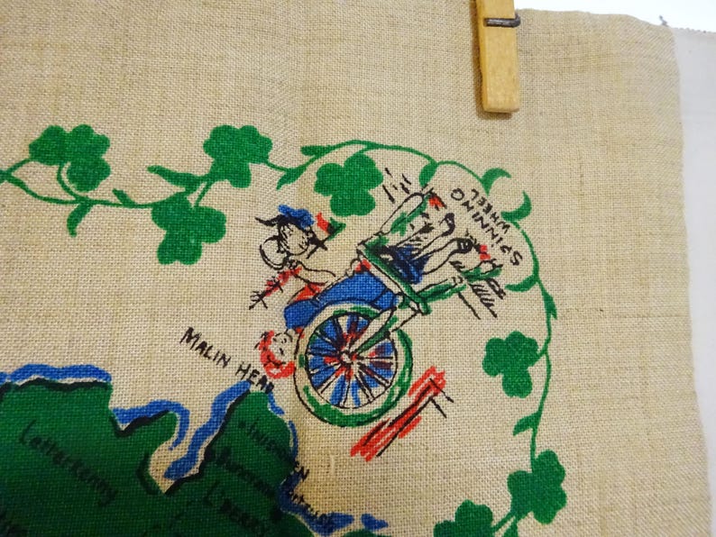 Irish Linen Pillow Cover, Map of Ireland and Views - Etsy