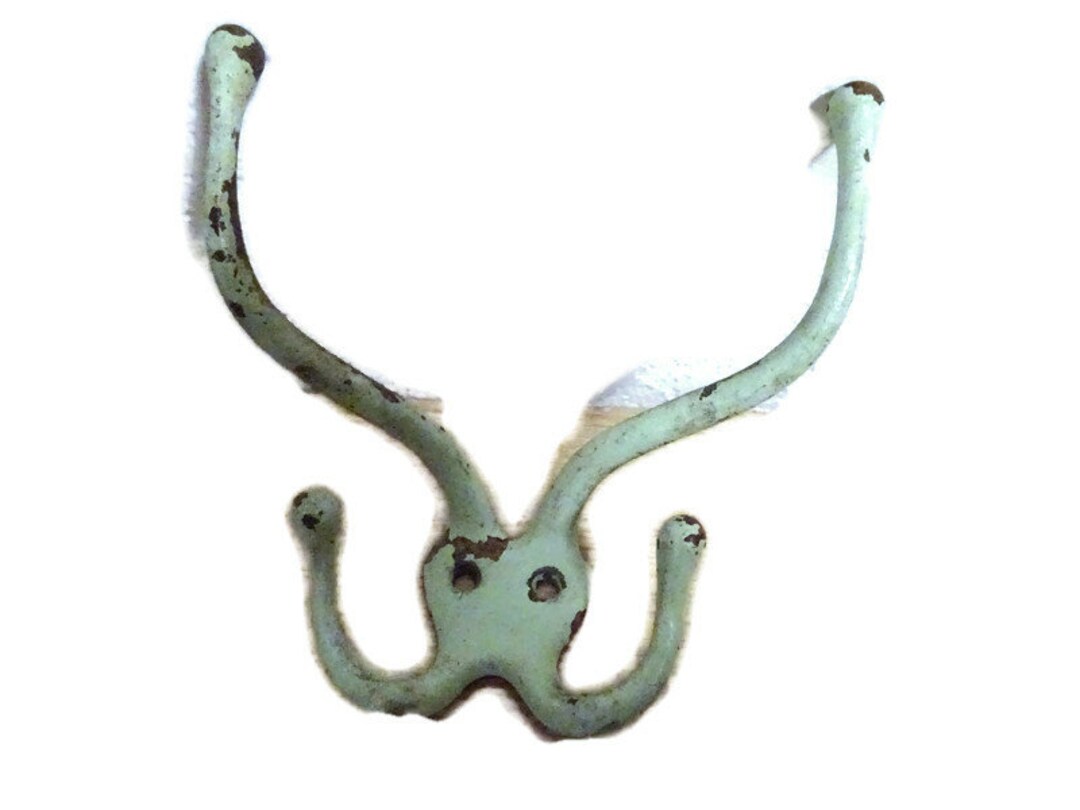 Hardware, Brass Coat Hook, Green Paint, 4 Hook Style - Etsy
