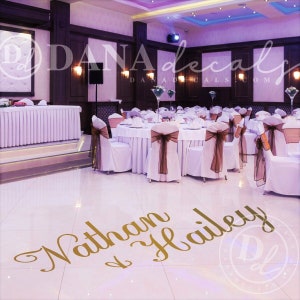Custom Elegant Script Names Dance Floor Decal - Wedding Venue Decor - Etsy