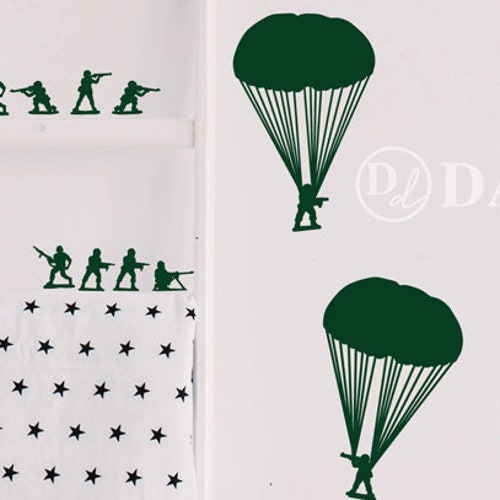 Small Army Men Bucket of Soldiers Paratroopers Wall Decal - Etsy