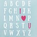 I Heart U Alphabet Vinyl Wall Art Decal Custom Stickers for | Etsy