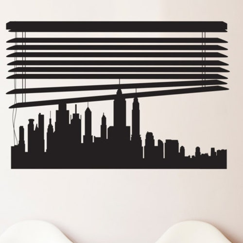 Custom Skyline Under Window Blinds Wall Decal Custom Vinyl - Etsy