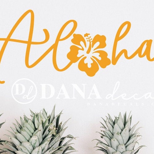 Aloha Floral Hibiscus Quote Decal for Car Windows Laptops | Etsy
