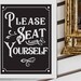 Please Seat Yourself - Funny Bathroom Sign- Wall Decal Custom Vinyl ...