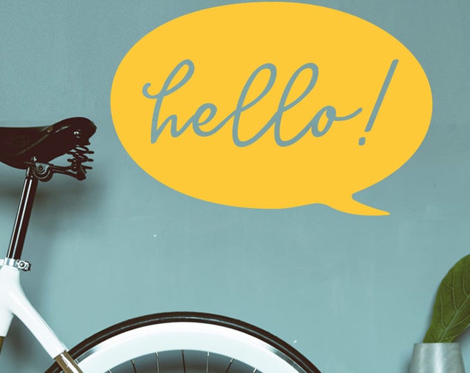 Hello Word Bubble Vinyl Wall Decal Window Decal Wall - Etsy