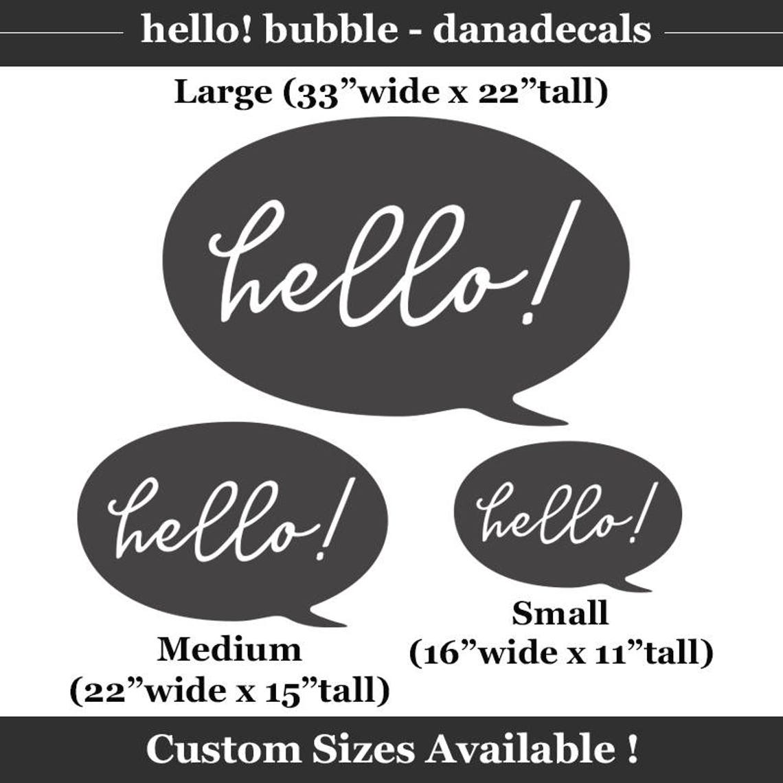 Hello Word Bubble Vinyl Wall Decal Window Decal Wall | Etsy