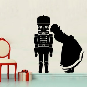 Nutcracker Kiss Silhouette Wall Decal - Holiday Vinyl Art - Etsy