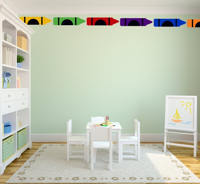 Crayons Wall Decal Custom Vinyl Art Stickers | Etsy