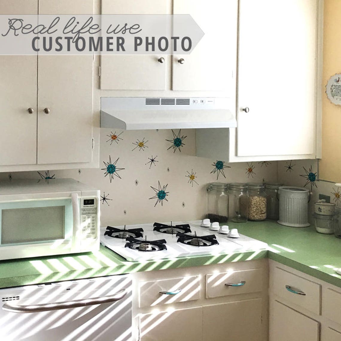 Retro Atomic Shapes Vintage Decor Wall Decal Custom Vinyl | Etsy