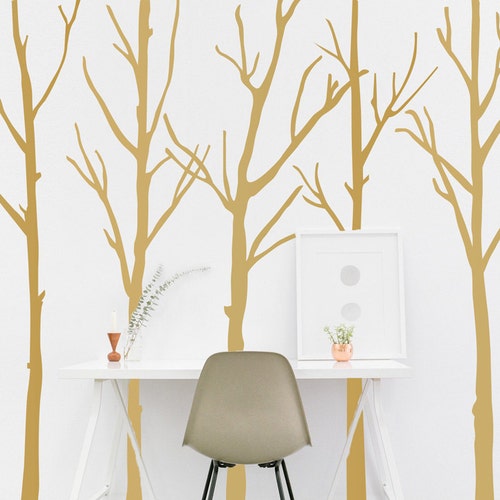 Birch Trees Silhouettes Forest Wall Decal Custom Vinyl Art - Etsy