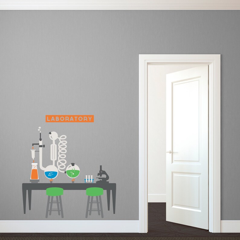 Kids Scientist Lab Playroom Backdrop Decal Wall Decal Custom - Etsy