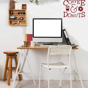 Coffee and Donuts Quote - Wall Decal Custom Vinyl Art Stickers for ...