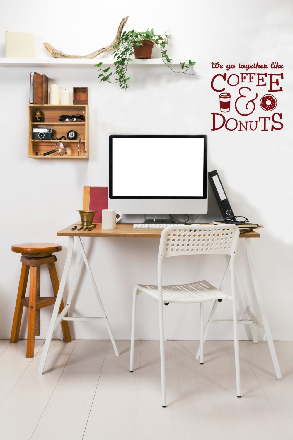 Coffee and Donuts Quote Wall Decal Custom Vinyl Art Stickers - Etsy