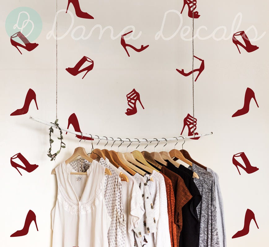 High Heels Shoe Pattern - Wall Decal Custom Vinyl Fashion Pattern ...