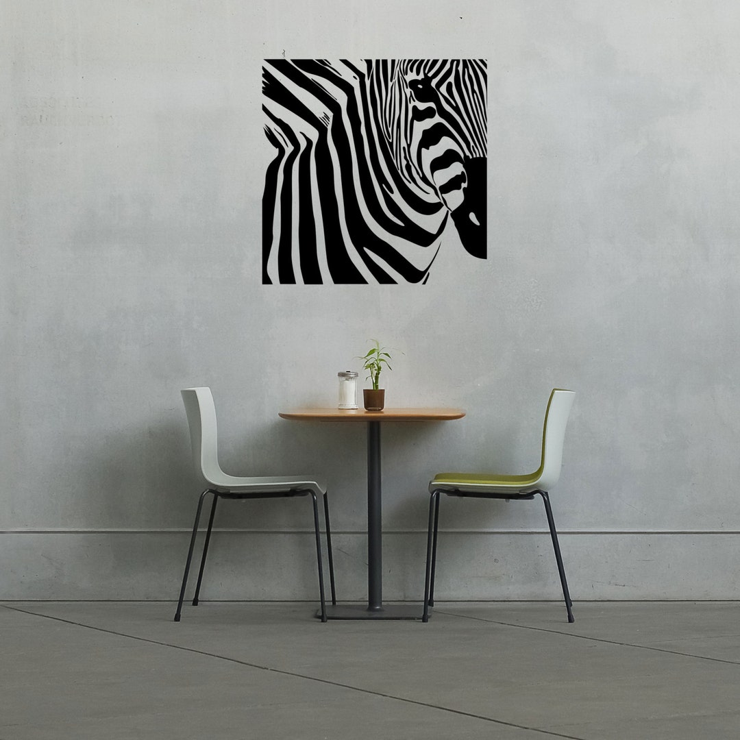 Zebra Frame - Wall Decal Custom Vinyl Art Stickers - Etsy