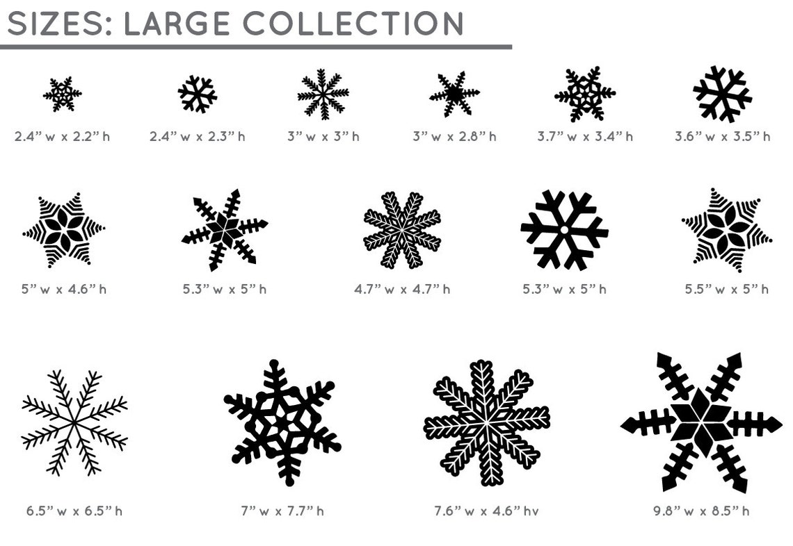 Holiday Snowflakes Cluster wall Decal Custom Vinyl Art | Etsy