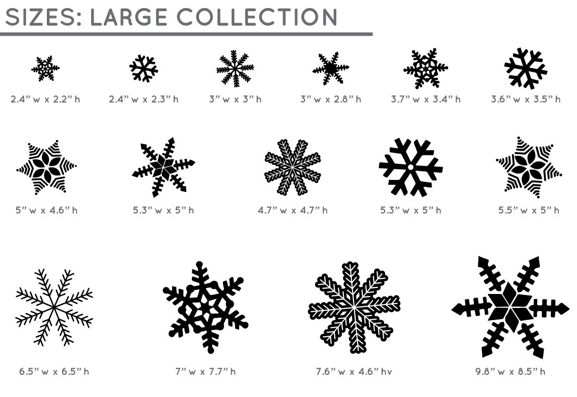 Holiday Snowflakes Cluster wall Decal Custom Vinyl Art | Etsy