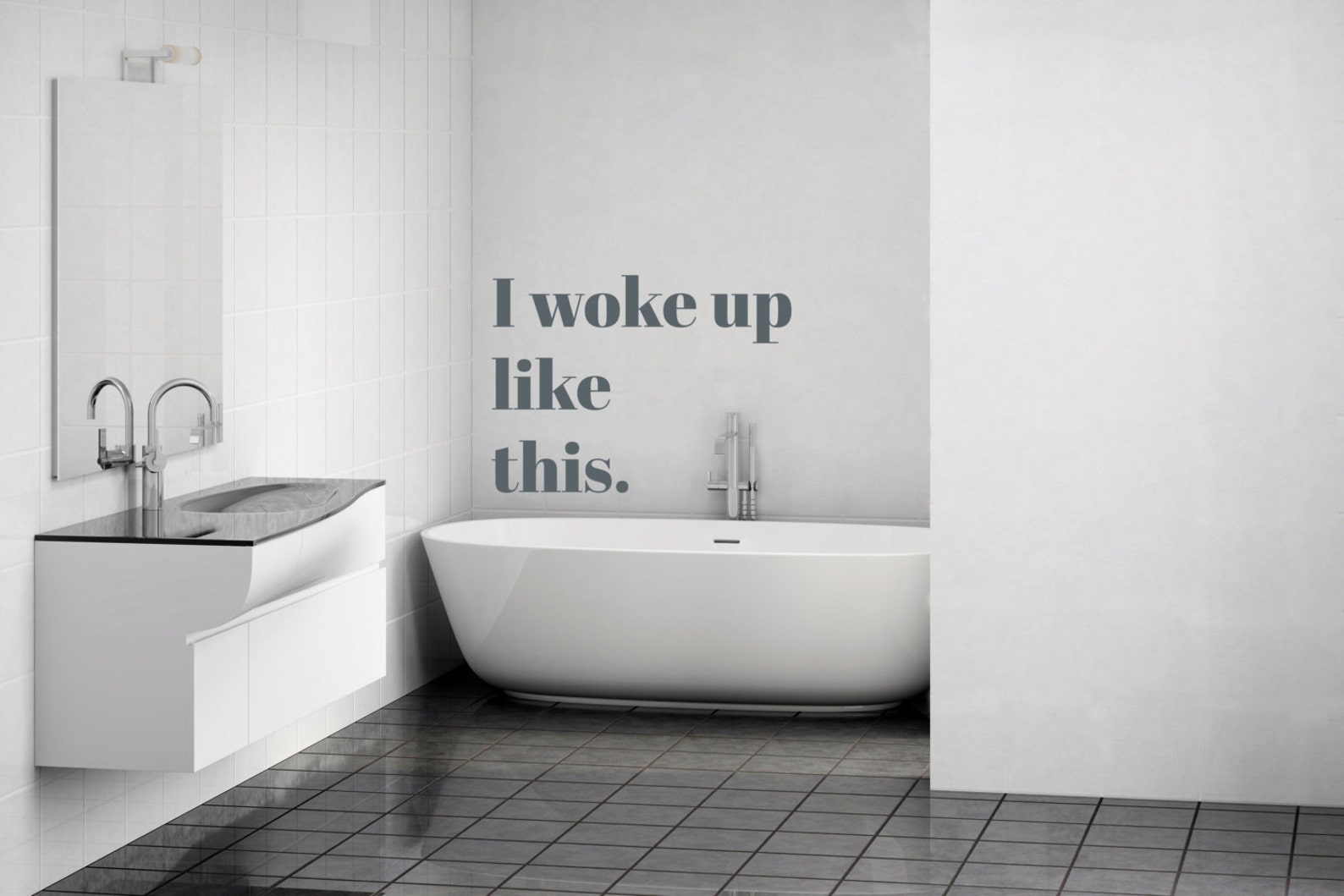 I Woke up Like This Quote Wall Decal Custom Vinyl Art - Etsy