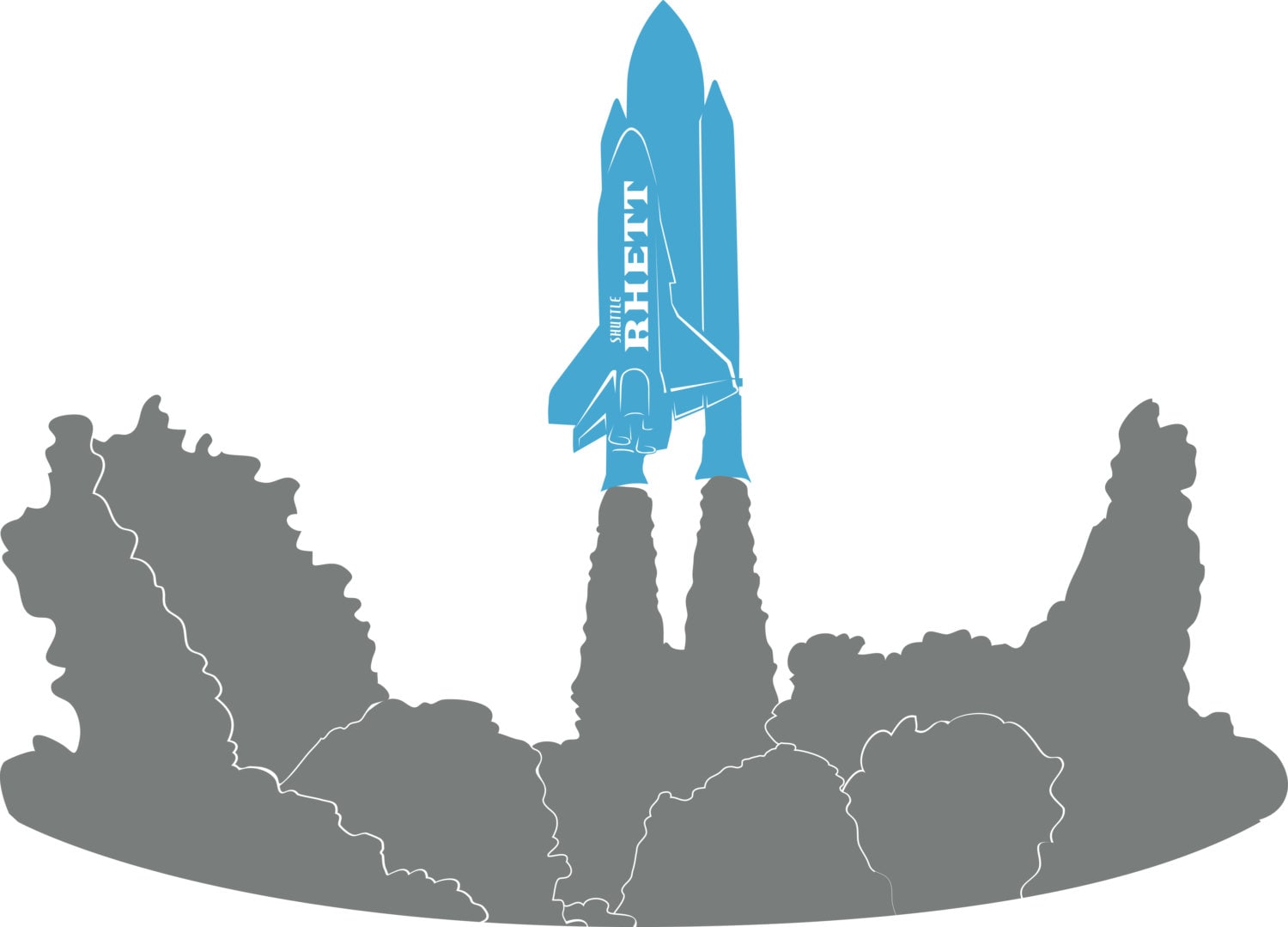 Personalized Rocket & Space Shuttle Launching Wall Decal - Etsy