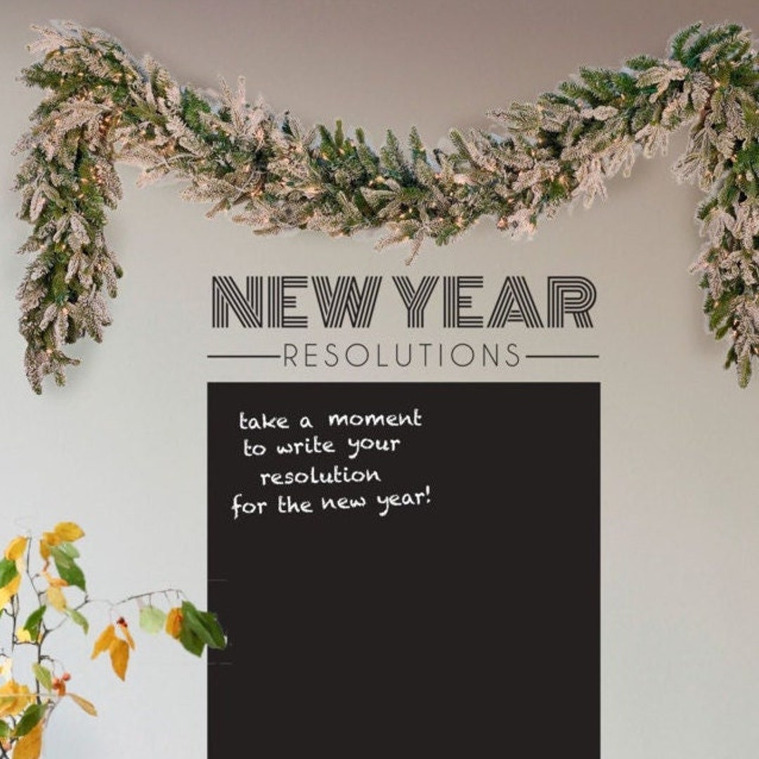 New Years Resolution Board New Years Wall Decal Custom Vinyl Art ...